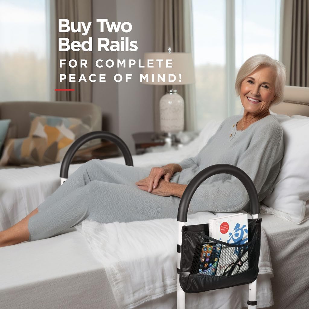 Medical king Bed Assist Rail Bed Rails Ror Seniors with Adjustable Hei ...